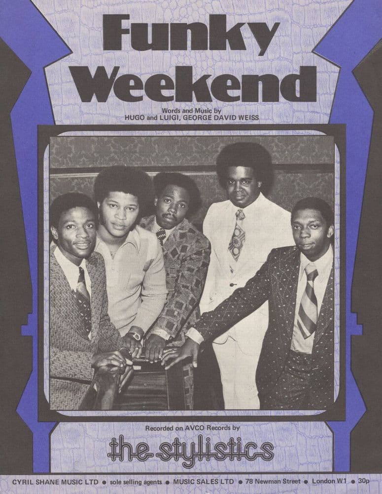 The Stylistics Funky Weekend Rare EX 1970s Soul Disco Sheet Music