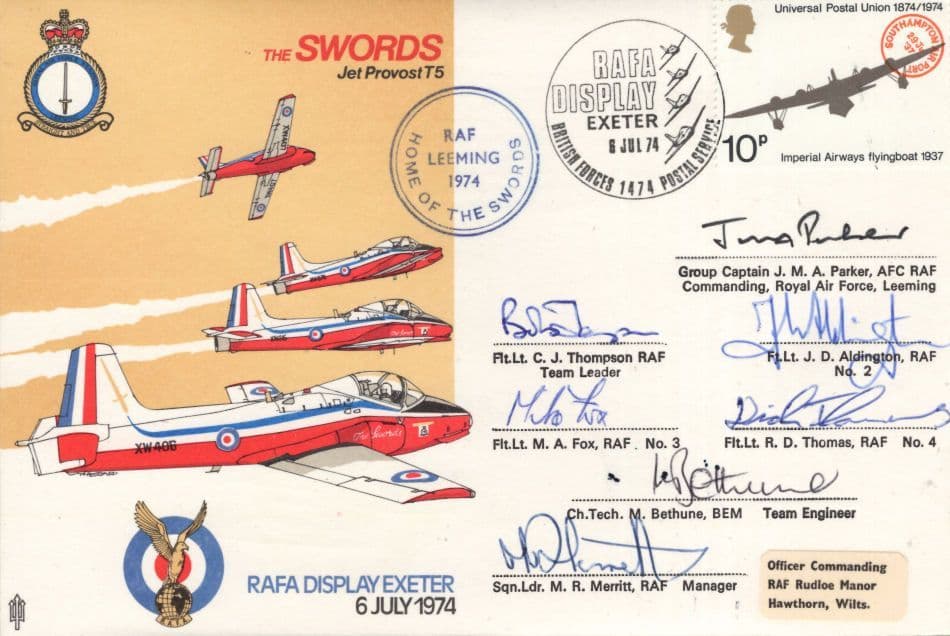 The Swords Jet Provost T5 RAF Pilots Amazing 7x Autograph Signed 1974 ...
