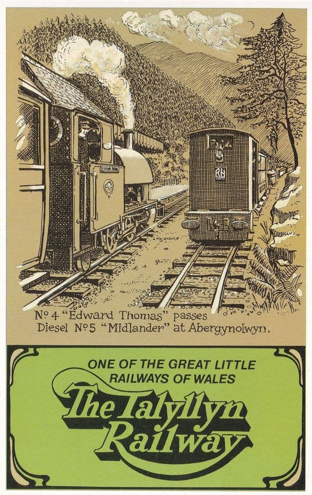The Talyllyn Railway Edward Thomas Train Poster Postcard
