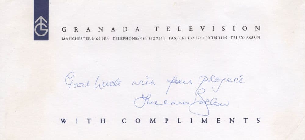 Thelma Barlow Official Coronation Street Hand Signed Compliments Slip