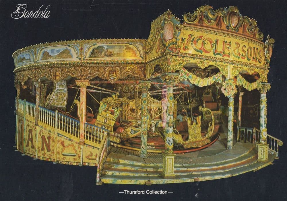 Thursford Gondola Fairground Roundabout Norfolk Postcard