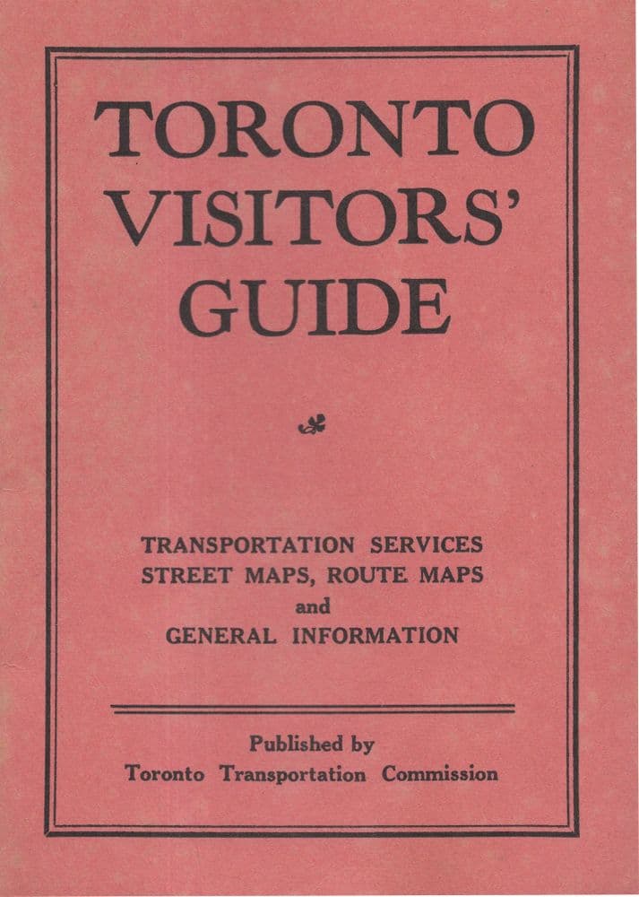 Toronto Transportation Visitors Guide Canada 1937 Old Map Guide Book