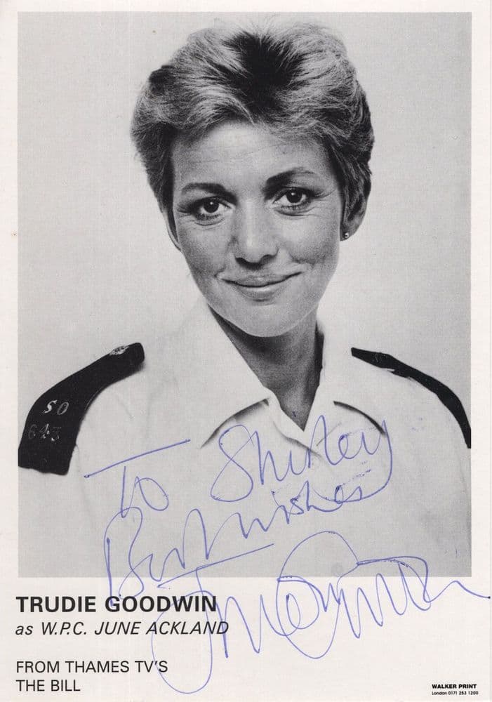 Trudie Goodwin The Bill ITV Show Hand Signed Cast Card Photo