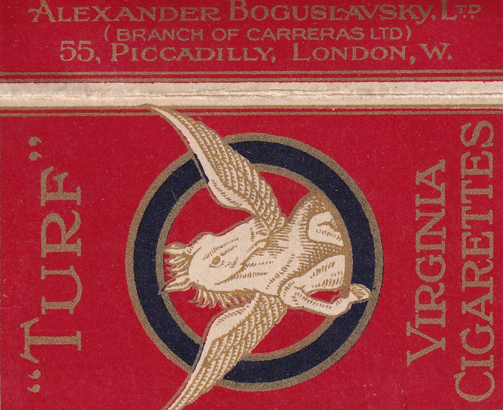 Turf Cigarettes Antique London Cigarette Packet Box