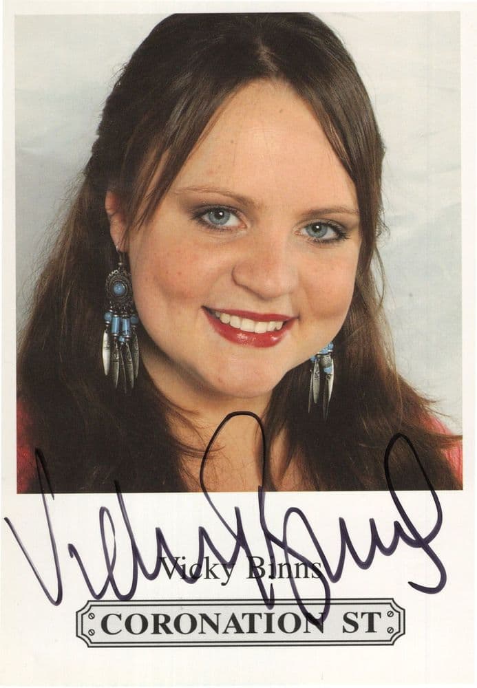 Vicky Binns Coronation Street ITV Hand Signed Cast Card Photo