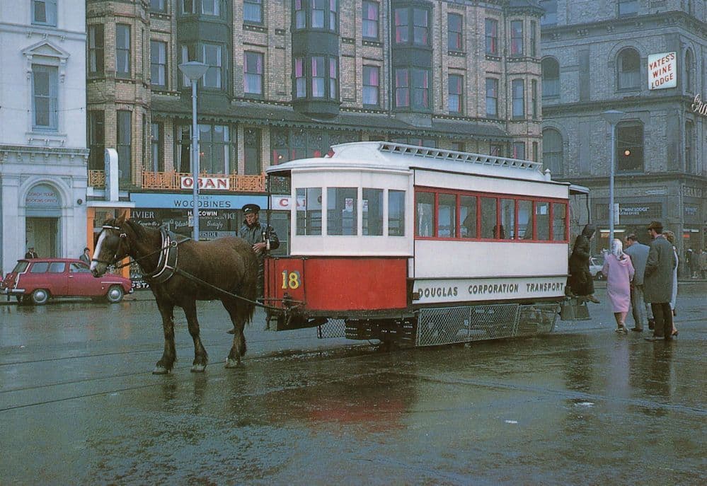 Victorian Built Tram at Rainy Douglas Promenade Isle Of Man in 1969 ...