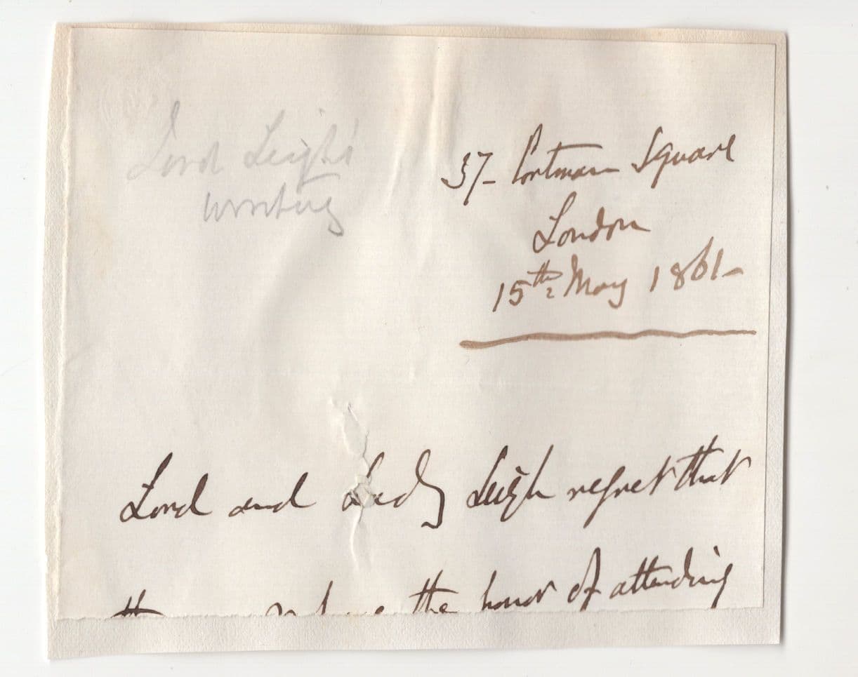 Victorian London Lord Hand Written Apology Victorian Letter Header