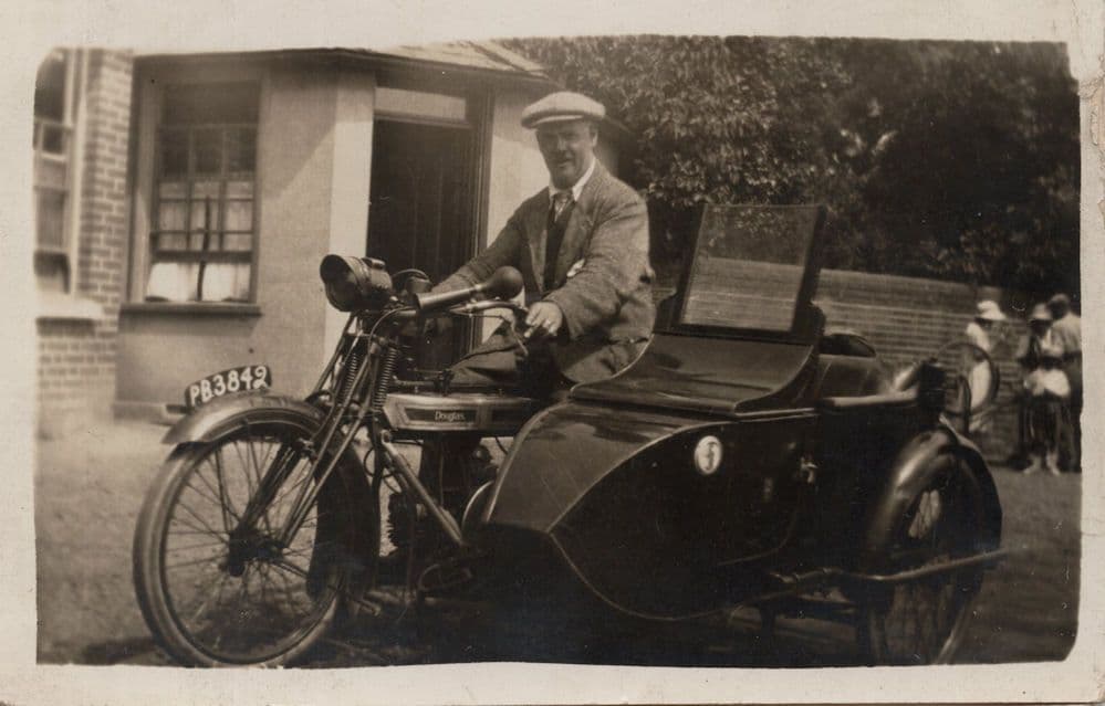 Vintage Douglas Bike Motorcycle Real Photo Old Postcard