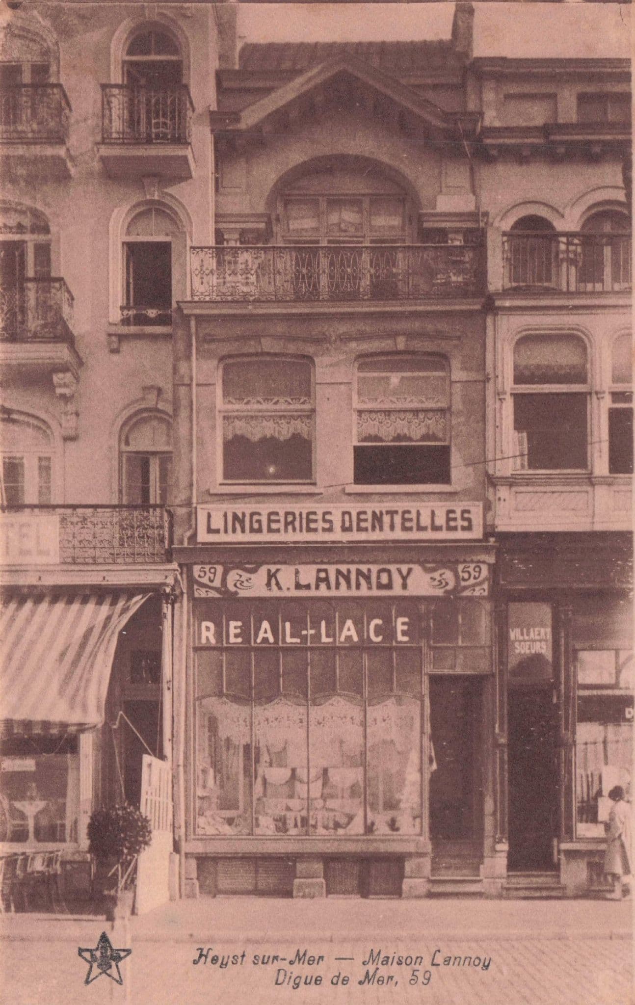 Vintage Underwear Lingerie Shop Heyst Sur Mer Digue Belgium Postcard