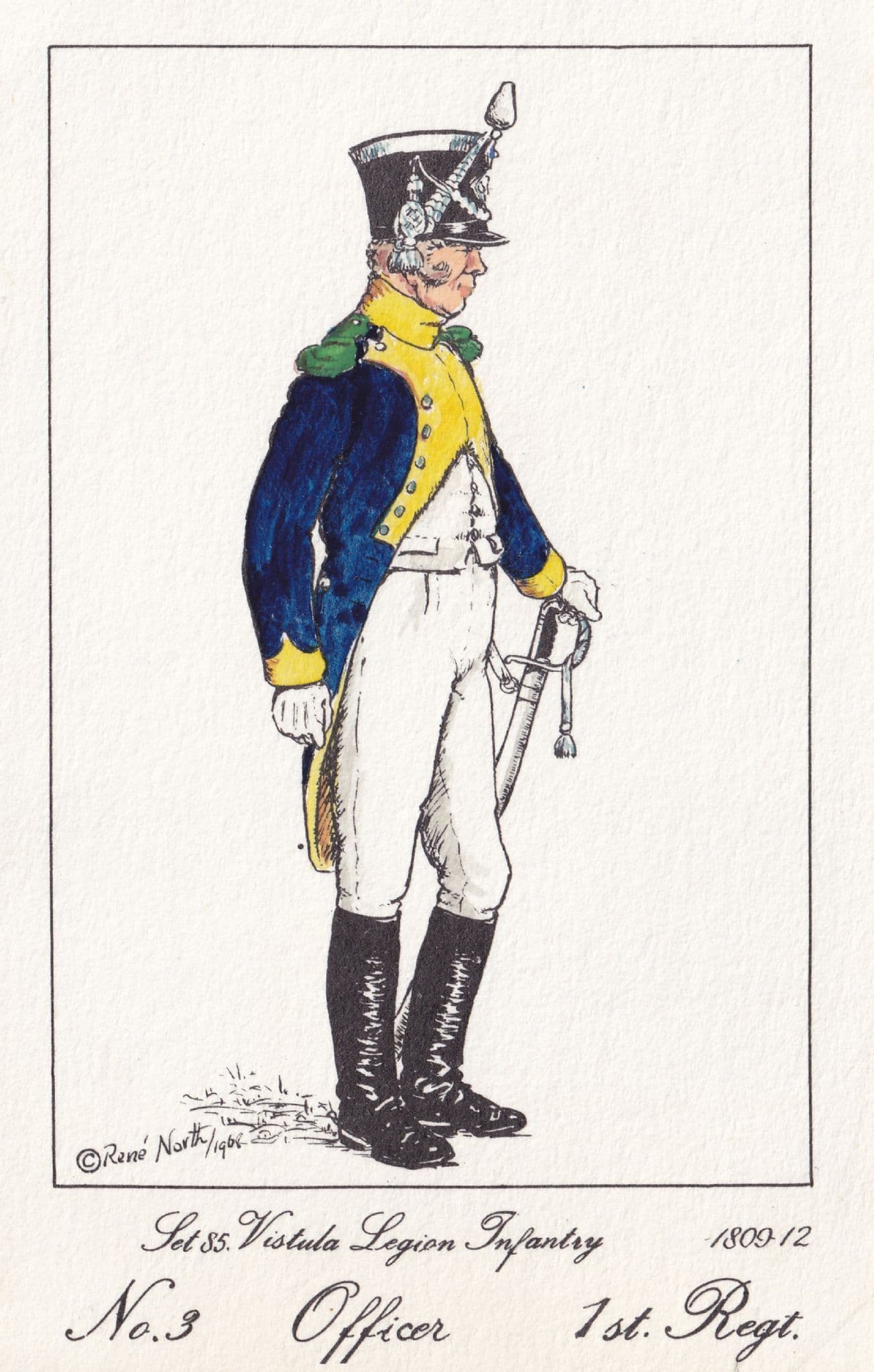Vistula Legion Infantry Polish Officer 1st Regiment Soldier Napoleonic ...