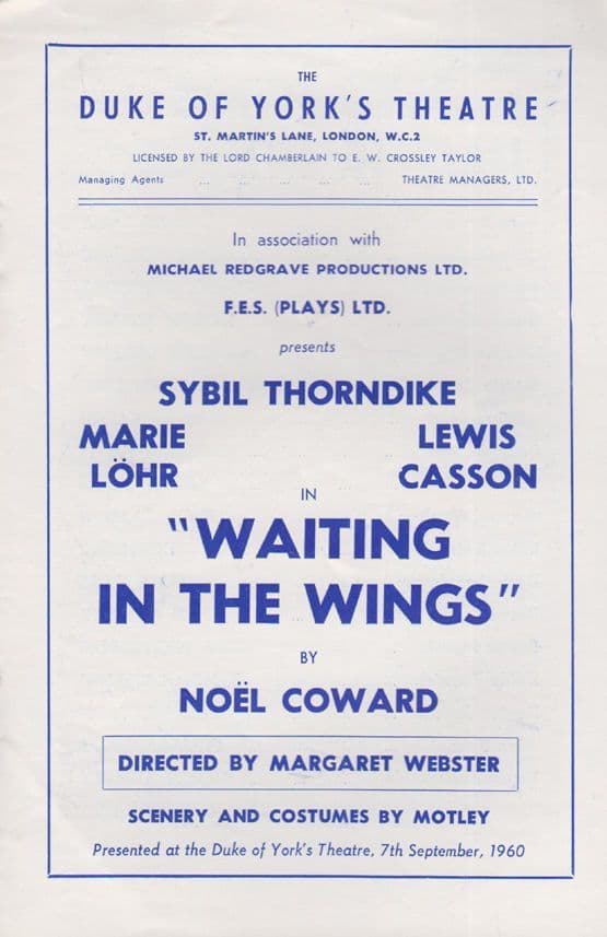 Waiting In The WIngs Sybil Thorndike Comedy Lewis Casson Marie Lohr ...