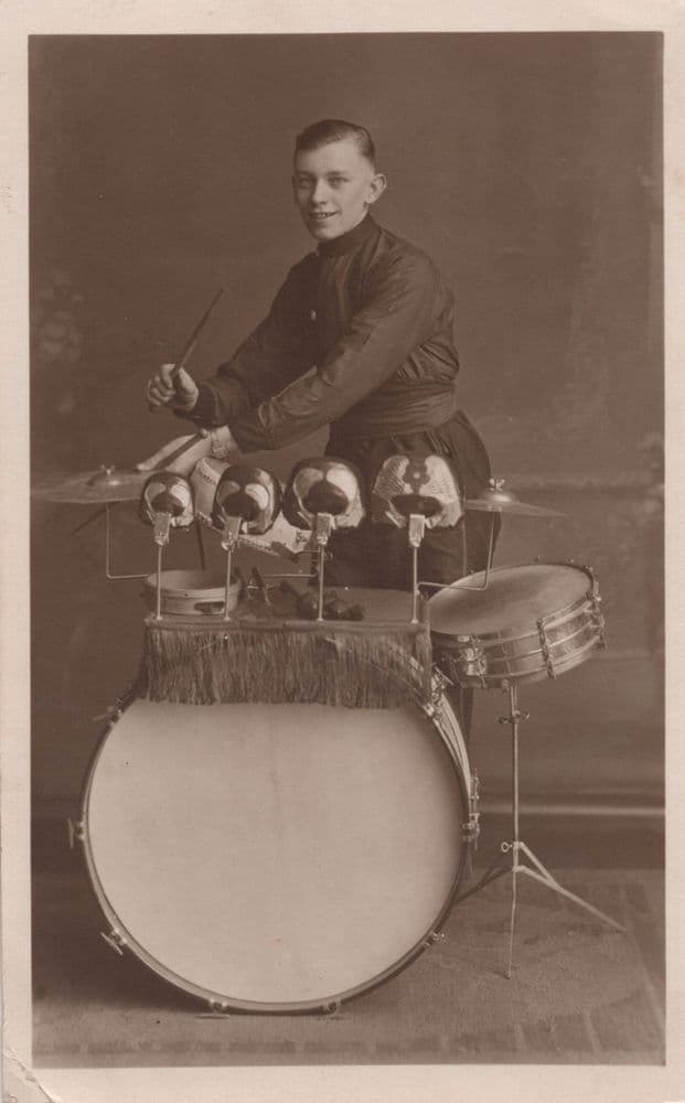 Welsh Military Drummer Army Antique Port Talbot Postcard