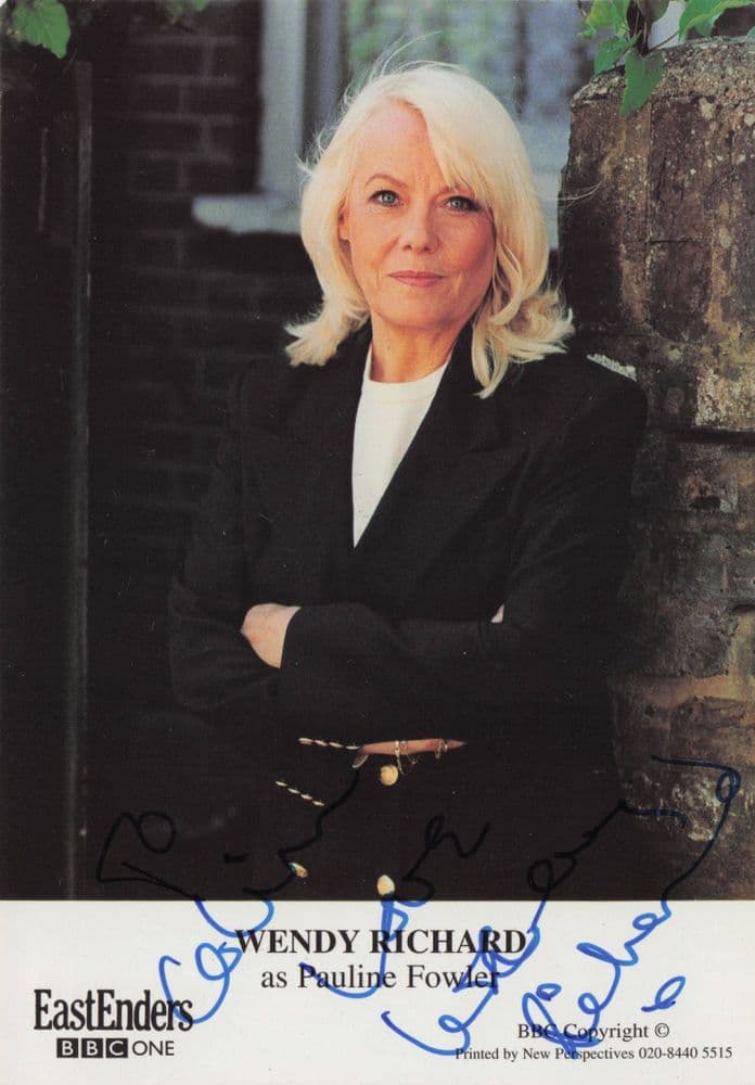 Wendy Richards Pauline Fowler Eastenders Hand Signed Cast Card Photo