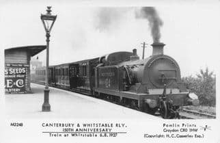 Whitstable Train at Canterbury Station 1927 Pamlin Prints Railway RPC ...