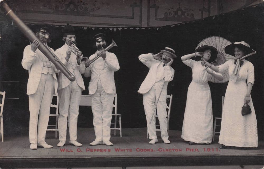 Will Peppers White Coons Clacton On Sea Entertainers 1911 Postcard