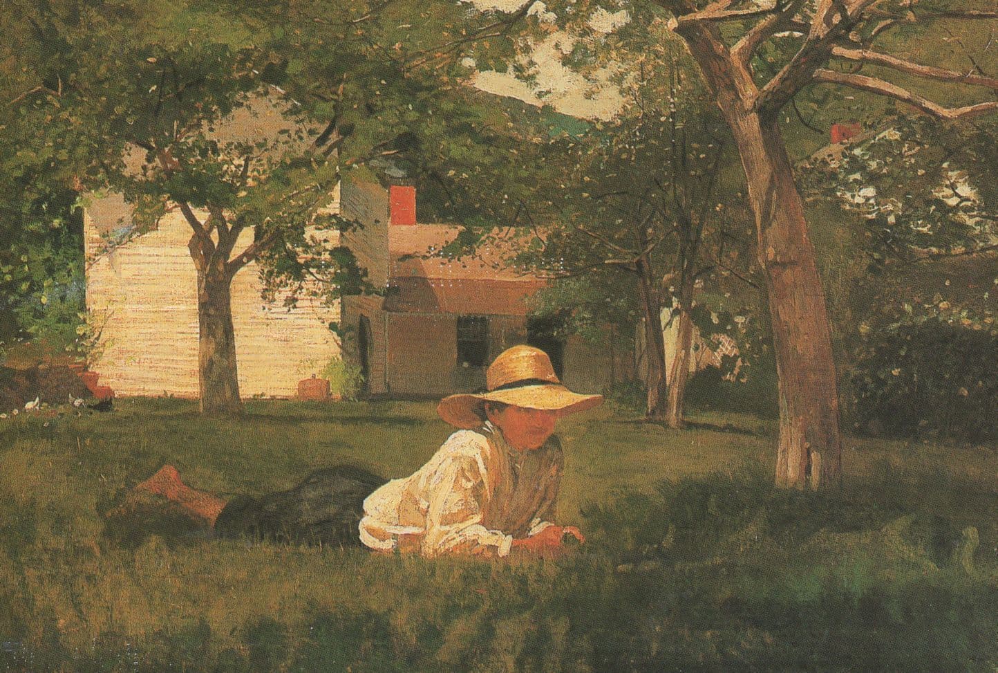 William Homer The Nooning Victorian Painting Postcard