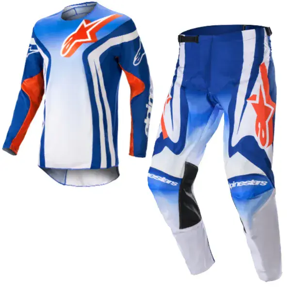Alpinestars Racer Semi Blue Hot Orange Kit Combo