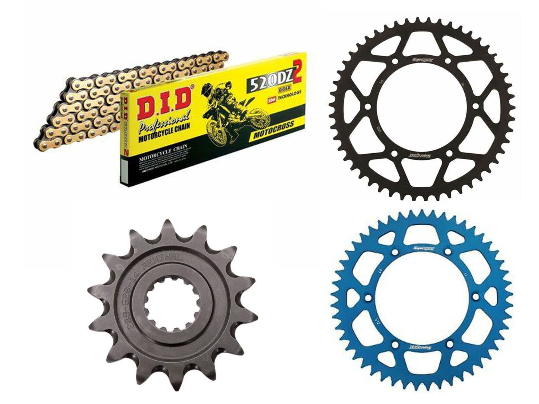 Yamaha YZ250 1999 2022 DID DZ2 Heavy Duty Chain and Sprocket Kit Black 13 Teeth 48 Teeth