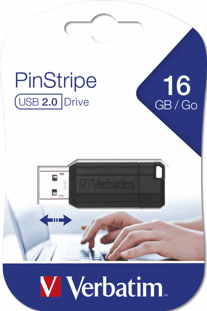 Verbatim Pinstripe 16GB USB 2.0 Flash Drive | Compact & Reliable ...