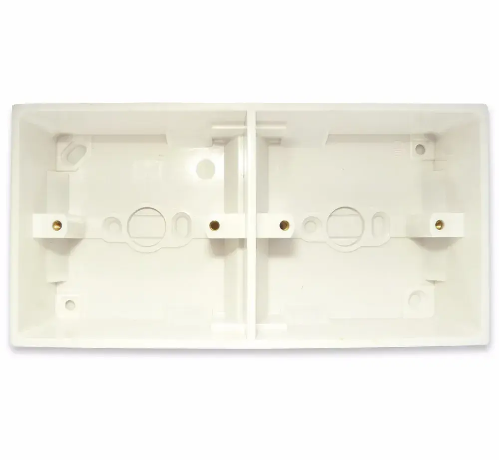 2 Gang Electrical Back Box 33mm Depth - White