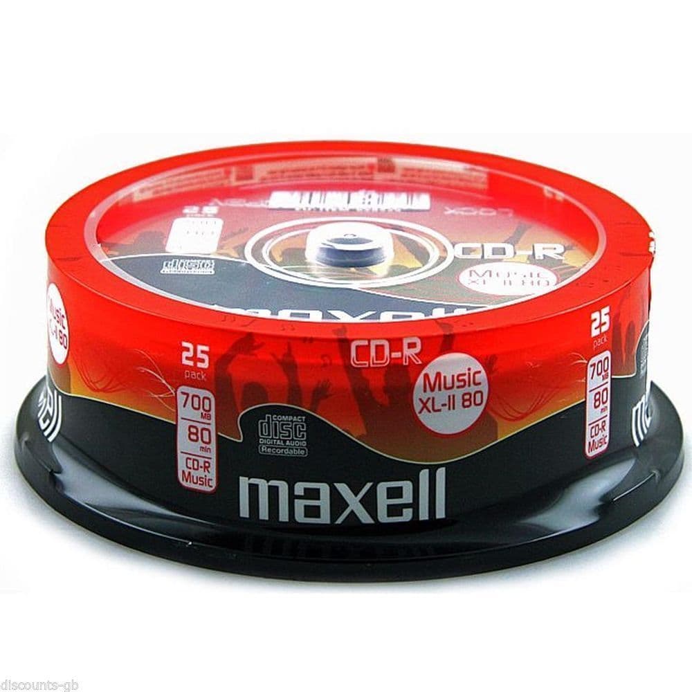 25 Audio CD's - Maxell Blank CDR Discs | Cables 4 ALL