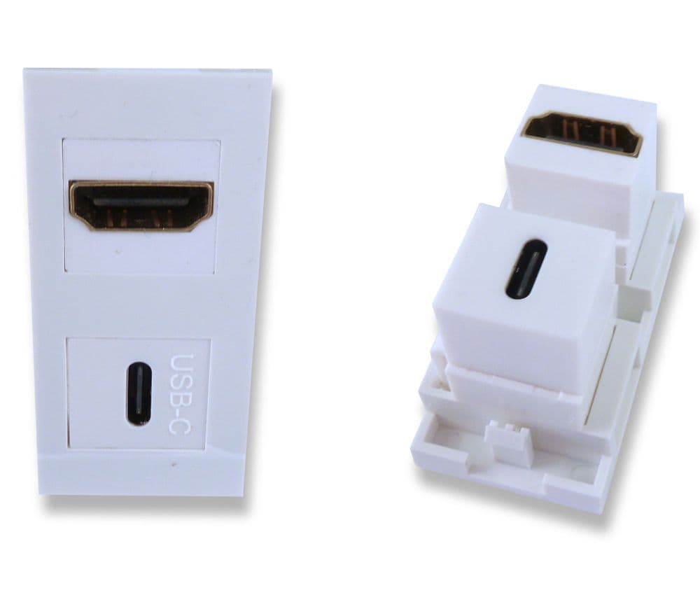 25mm HDMI and USB C Euro Module - Snap In Easy Connect | Cables 4 ALL