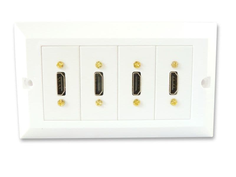 4 Socket HDMI Wall Plate - 4 HDMI Sockets | Cables4all
