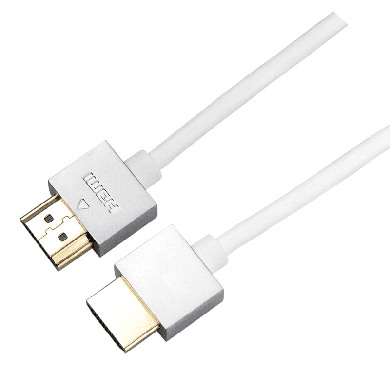 6M White HDMI Cable with Low Profile HDMI Plugs | Cables4all