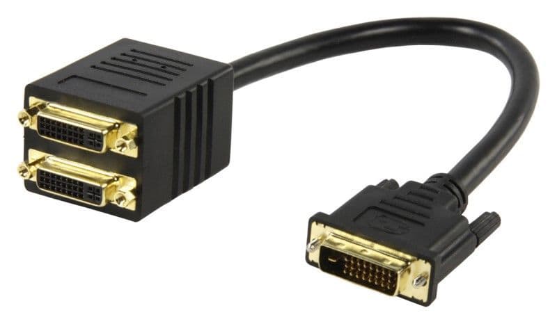 DVI to 2 x DVI Splitter Lead - Converts 1 DVI to 2