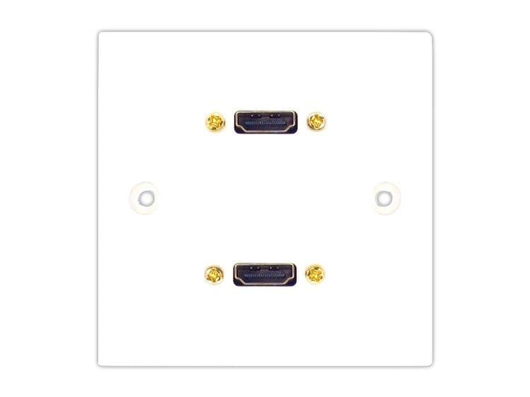 2 Way HDMI Wall Plate - No Soldering Twin HDMI Faceplate | Cables4all