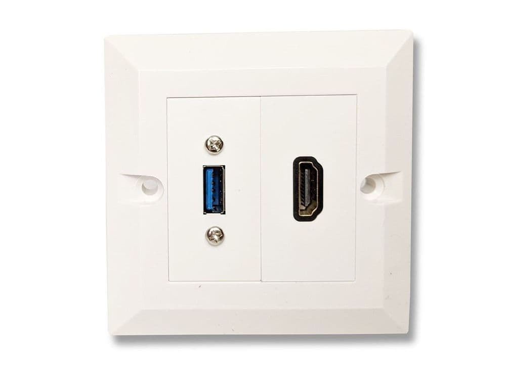 HDMI 4k and USB 3.0 Wall Plate - Easy Connect | Cables 4 ALL