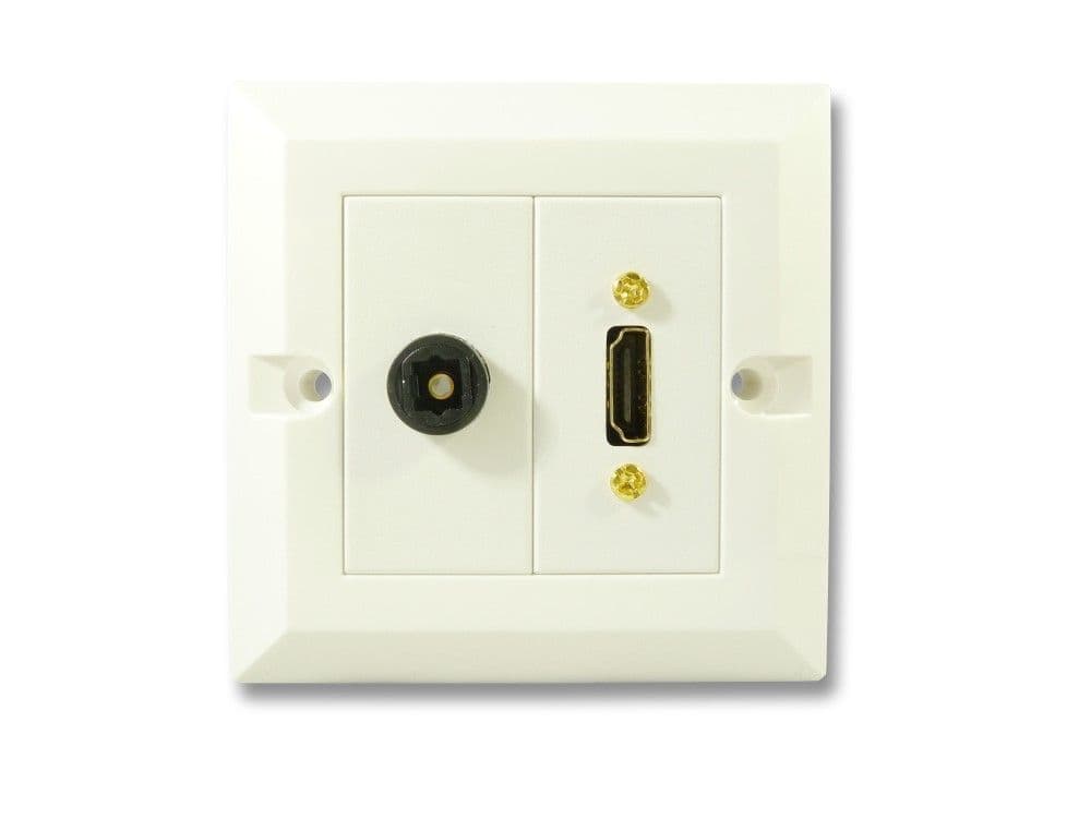 HDMI and Digital Optical Audio Wall Plate / 1 GANG | Cables4all