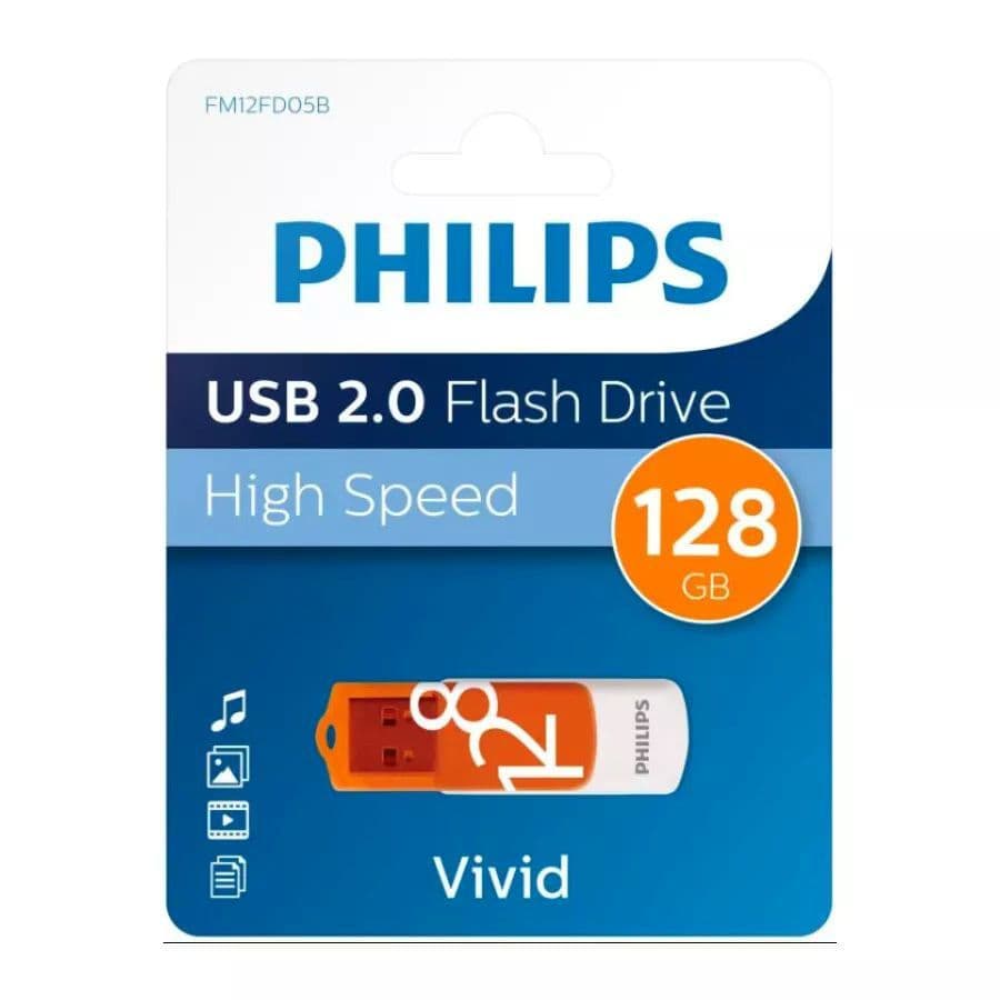 Philips 128GB USB 2.0 Flash Drive - Orange - Philips Vivid Edition ...