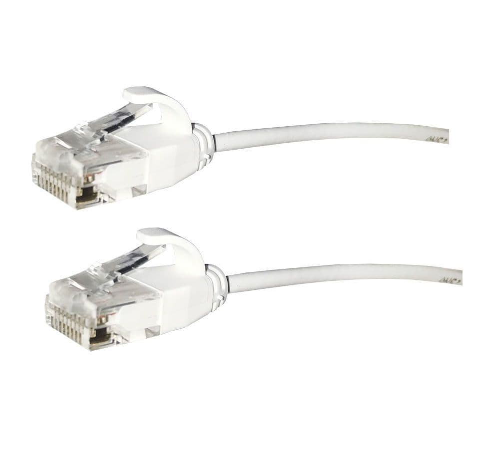 Slim Network Cable - CAT6 S/FTP (Screened) Thinner 4.5mm Cable - White ...