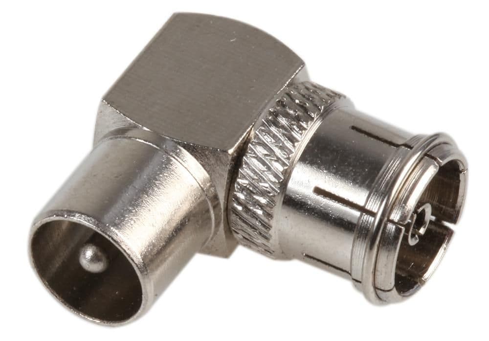 TV Aerial Plug - 90 Degree Right Angled Male to Female | Cables4all