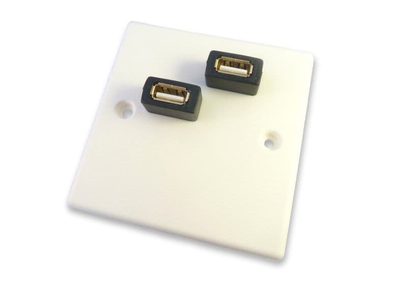 Dual USB Wall Plate - Plug and Play No soldering | Cables4all