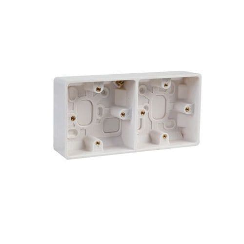 White Plastic 2 Gang Electrical Back Box (37mm Depth) | Cables4all