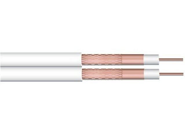 White Twin WEBRO 2-Core WF100 Coaxial Cable - Twin Shotgun Cable