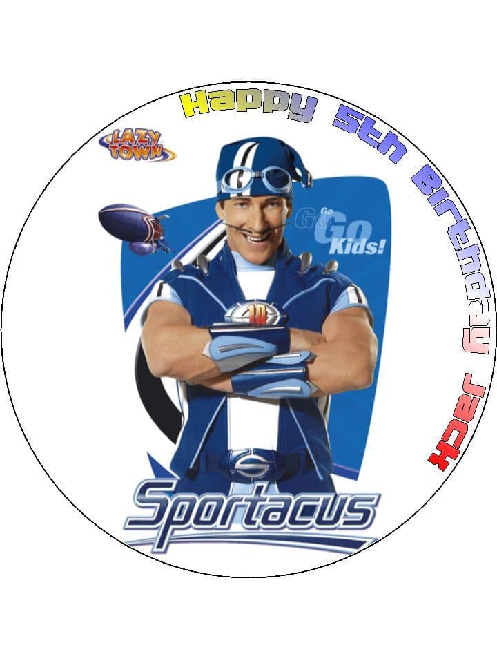 7 5 Lazy Town Sportacus Edible Icing Or Wafer Cake Topper