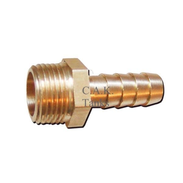 1/2" BSP M x 1/2" 12 mm STRAIGHT BRASS HOSE BARB CONNECTOR