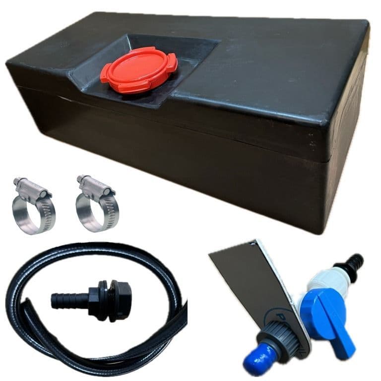 100 Litre Fresh Water Tank Kit Pressure Fill Red Access Cap