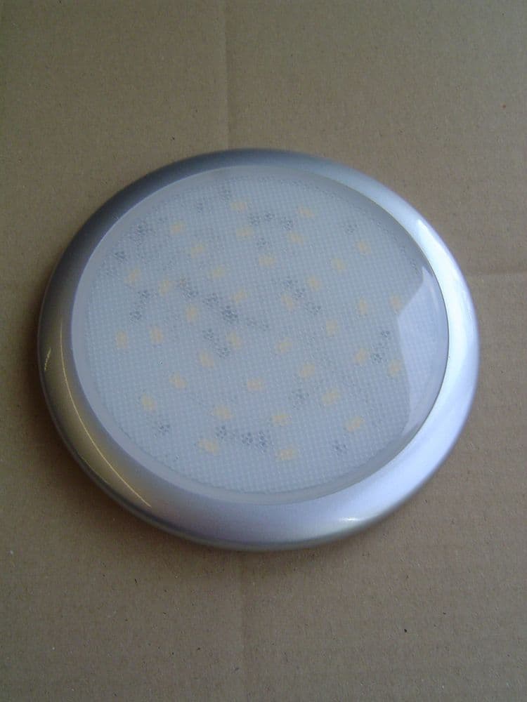 144 WHITE LED ROUND SILVER GRY