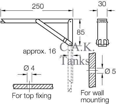 250mm SPRUNG FOLDING FLAP SUPPORT