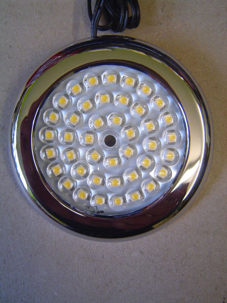 42 LED SUPER BRIGHT FLAT PUCK LIGHT CHROME