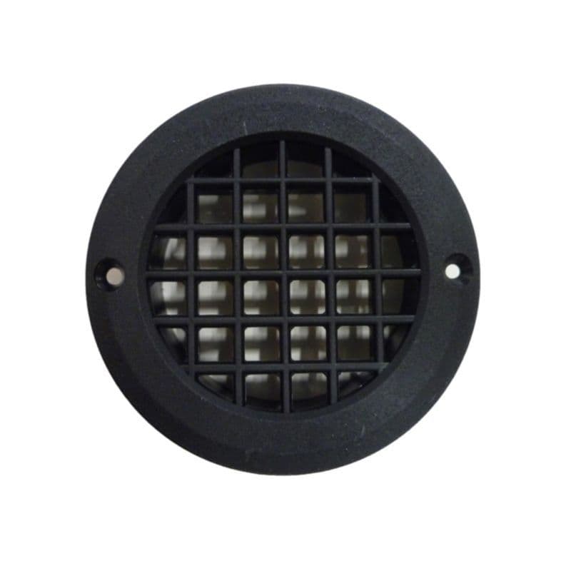 75mm OD ROUND SHORT TAIL GAS DROP VENT BLACK