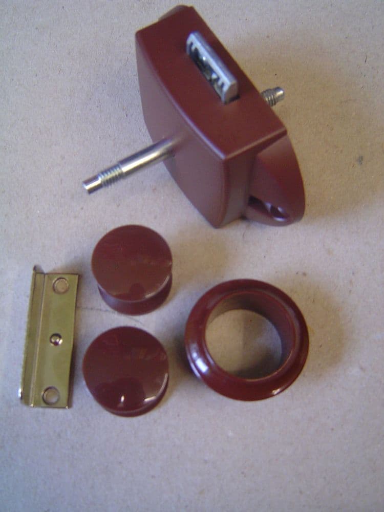 BROWN OUTSIDE BUTTON DOUBLE PUSH-LOCK