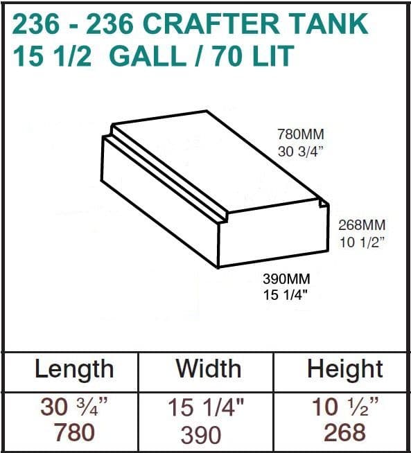 CAK-236 TANK L 780mm x W 390mm x H 270mm
