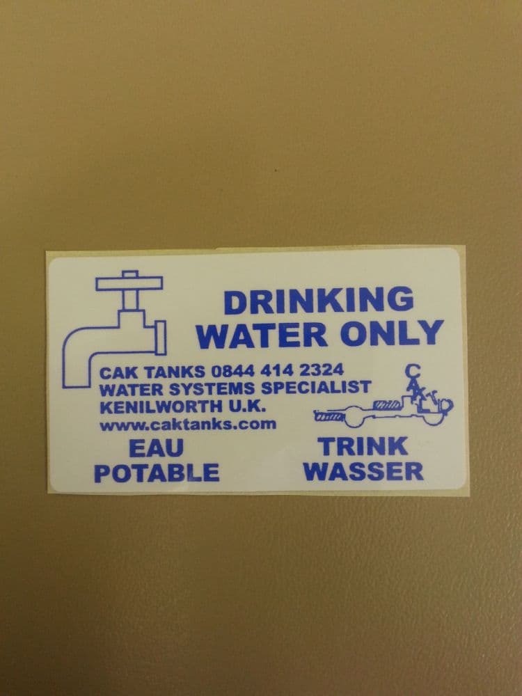 DRINKING WATER ONLY STICKER