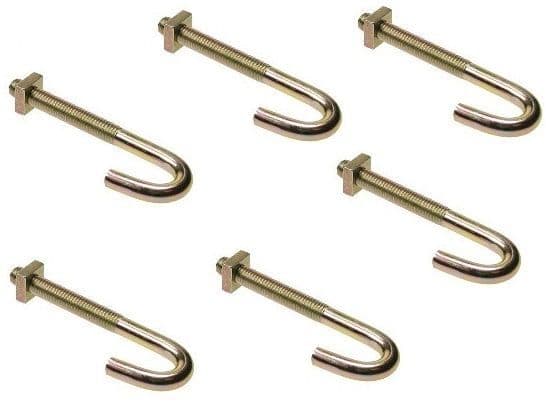 HOOK BOLTS 4" SET OF SIX WITH NUTS