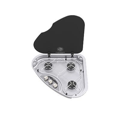 THETFORD 330 Triangular 3 Burner Hob RH 480mm x 480mm SHB33095-SP